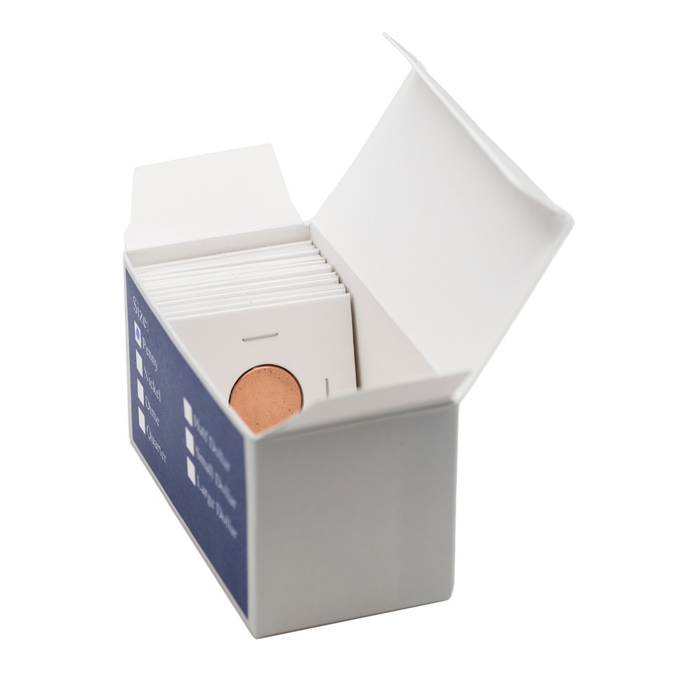 100 Penny 2x2 Premium Cardboard Coin Holders 1 Cent Paper Flip Storage ...
