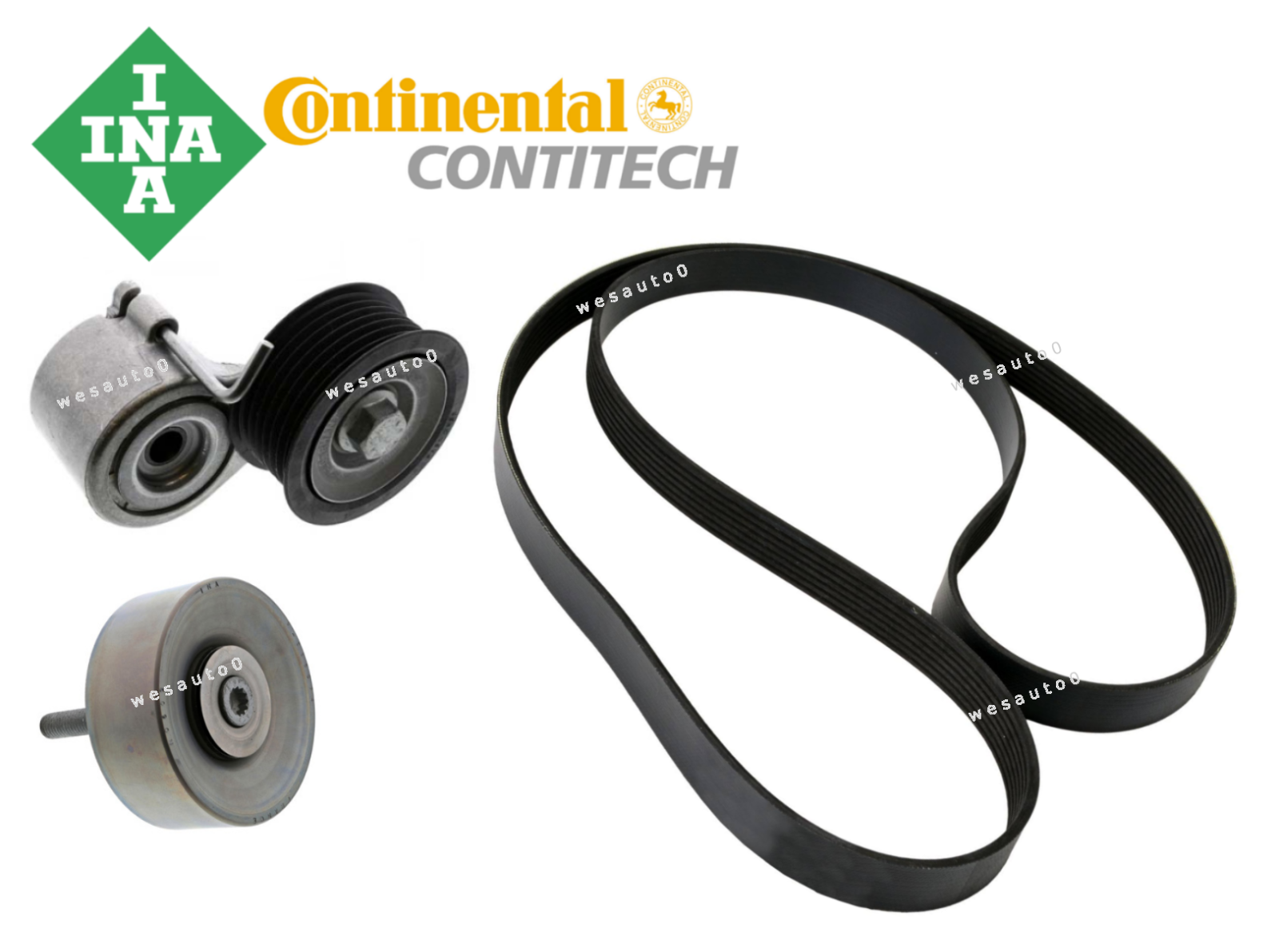 OEM Belt Tensioner Idler Pulley Belt Kit 3pc for Audi A6 Q5 Q7 S4 SQ5 ...