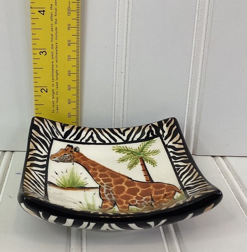 Hand Painted African Giraffe Dish Ceramic Hand Painted By Mehluu Msipha ...