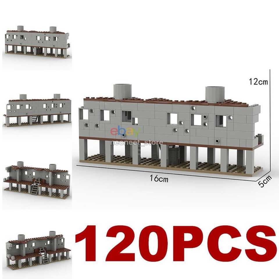 MOC Military WWII Army Fortress Baseplate Building Blocks Bricks ...