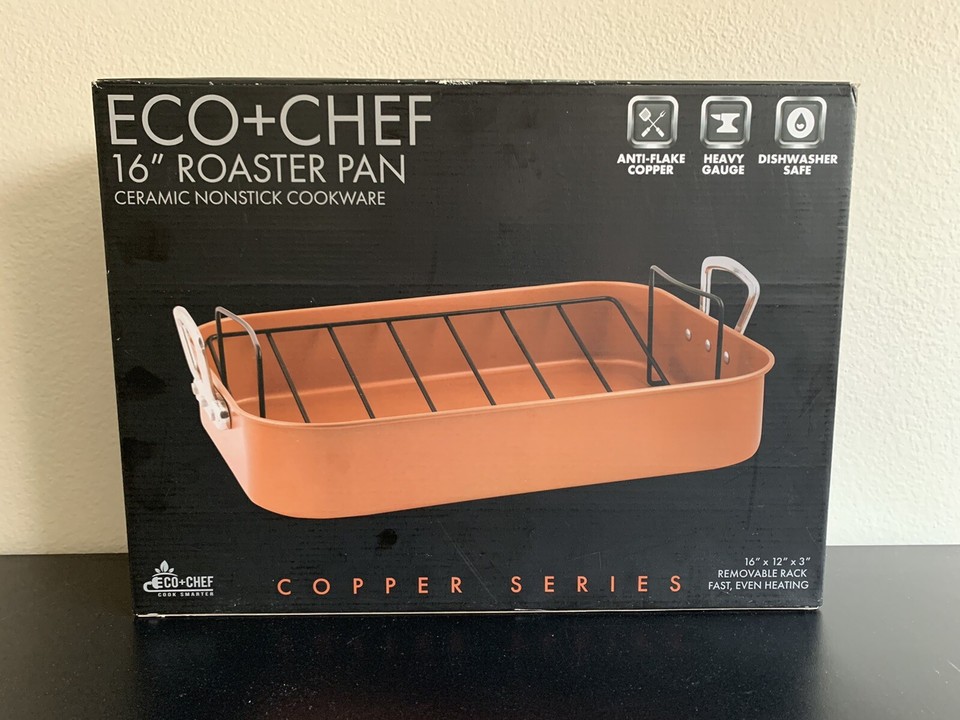 Eco + Chef 16” Roaster Pan Ceramic Nonstick Cookware | eBay
