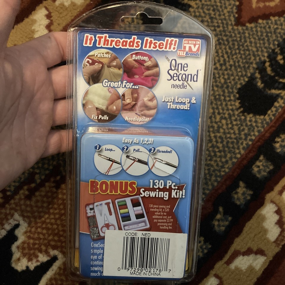 One Second Needle Threads Itself Seen TV NEW 8 Needles Bonus 130 Sewing ...