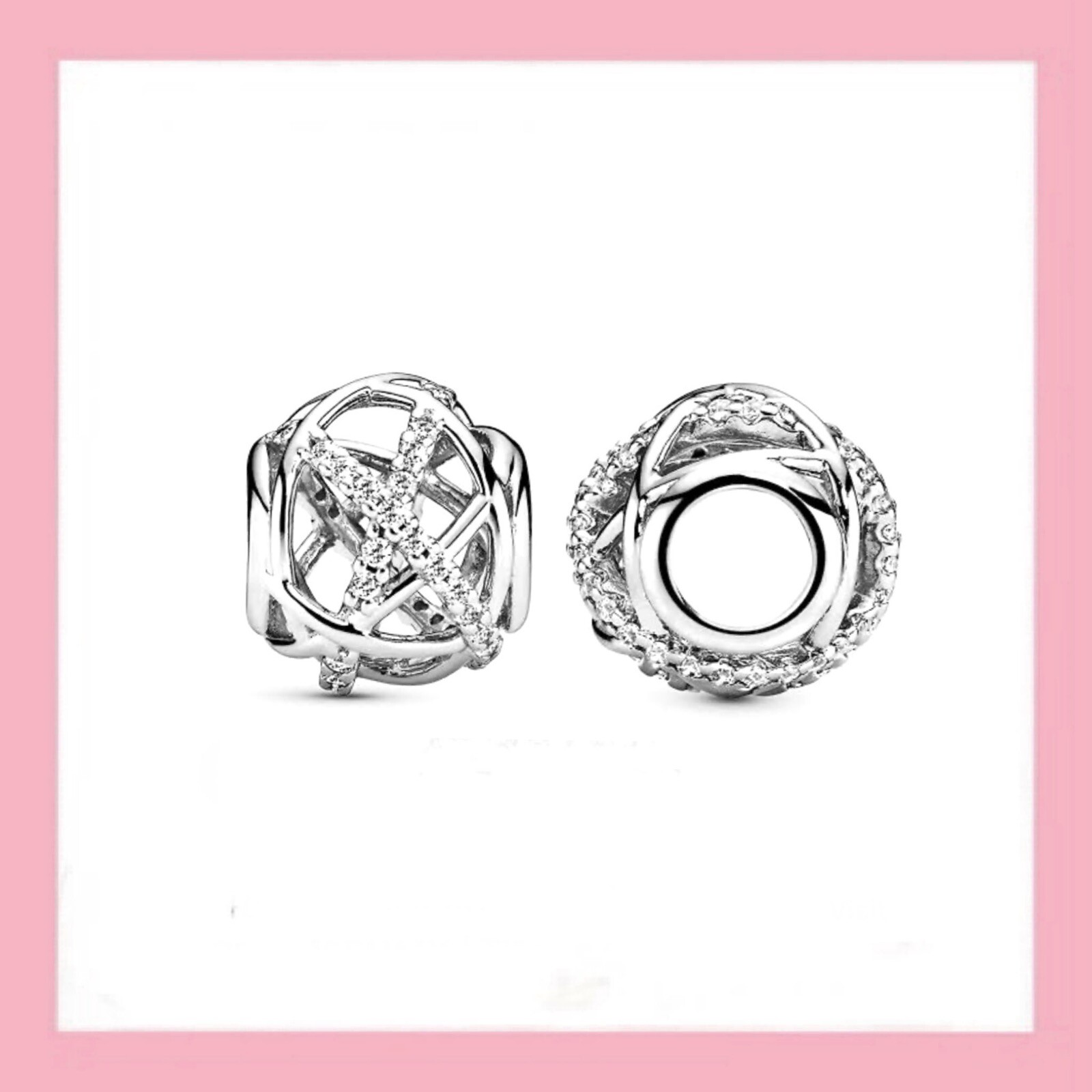 NEW Authentic Genuine PANDORA Sparkling Lines Openwork Charm - 791388CZ ...