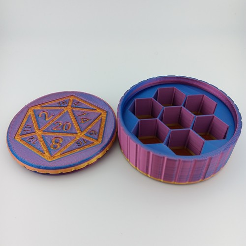 3D Printed Tabletop RPG D&D D20 Die / Dice Storage Box for 10 Dice ...