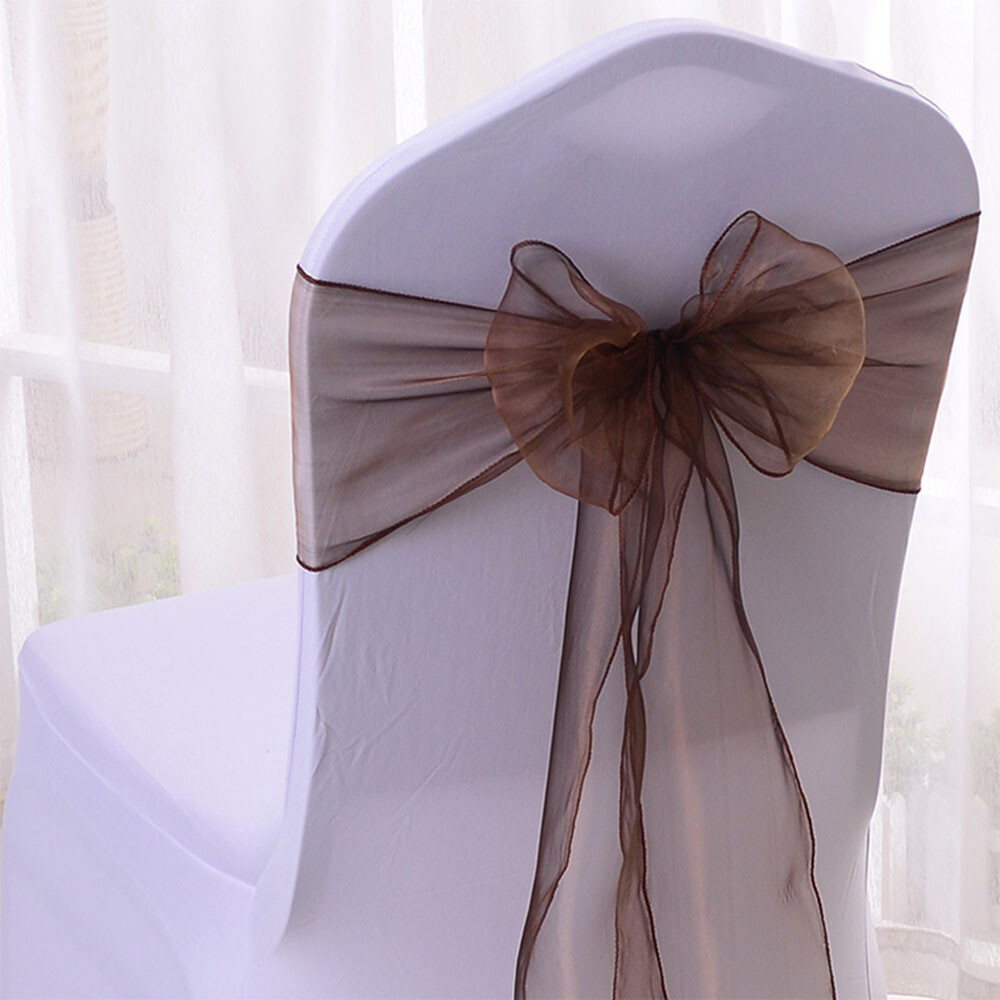 10PCS/set Organza Sashes Chair Cover Bow Sash WIDER FULLER BOWS Wedding ...