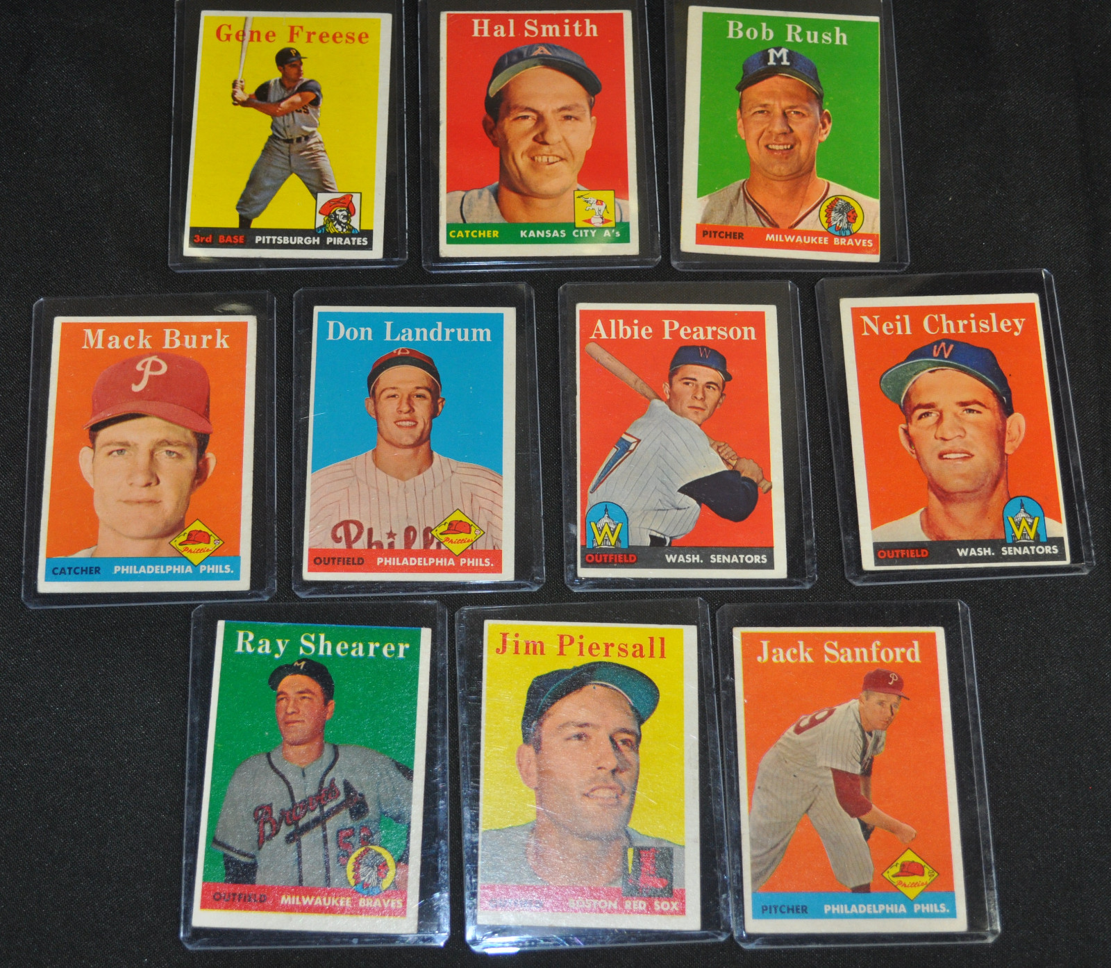 20 Vintage Baseball Card Lot Bob Rush Mack Burke - Topps (1958) ITB WH ...