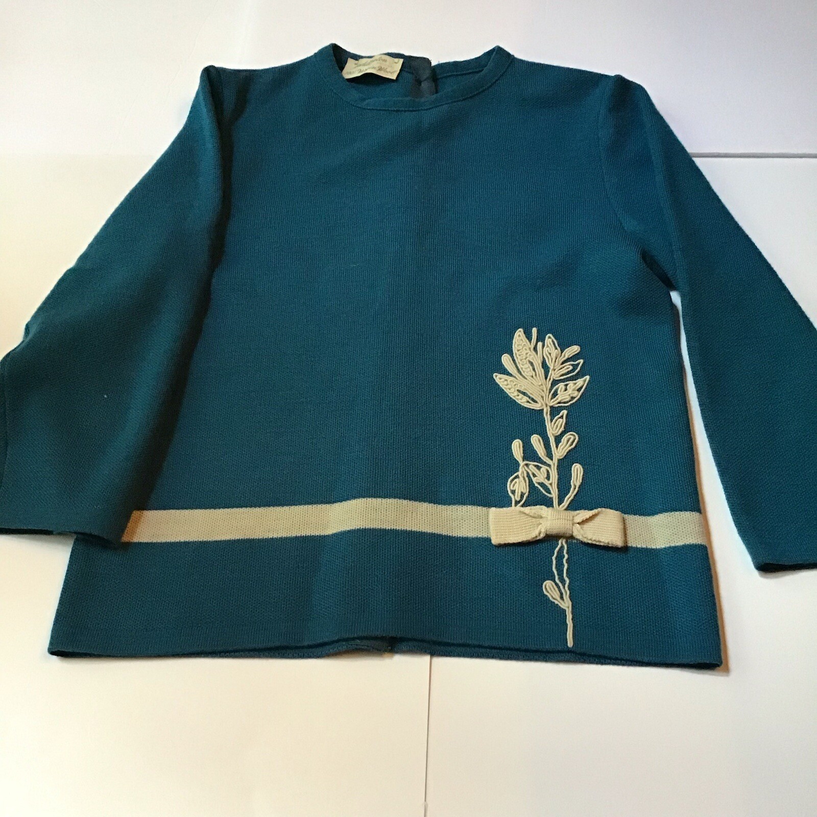 HTF 50s HADDINGTON ORIGINAL Vintage Wool Blue Sweater… - Gem