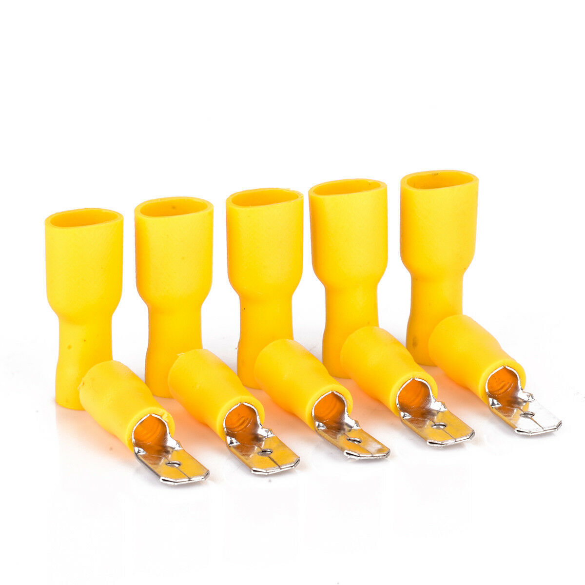 100X Insulated Electrical Wire Spade Splice Connectors Cable Crimp ...