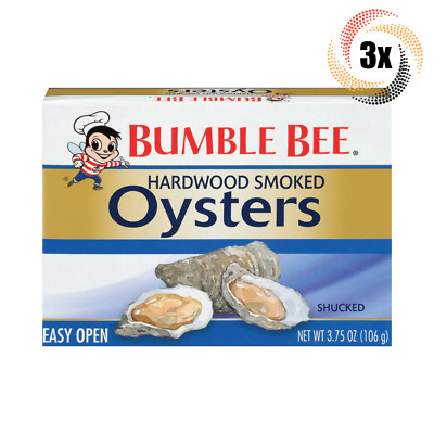 3x Packs Bumble Bee Shucked Hardwood Smoked Oysters | 3.75oz | Easy ...