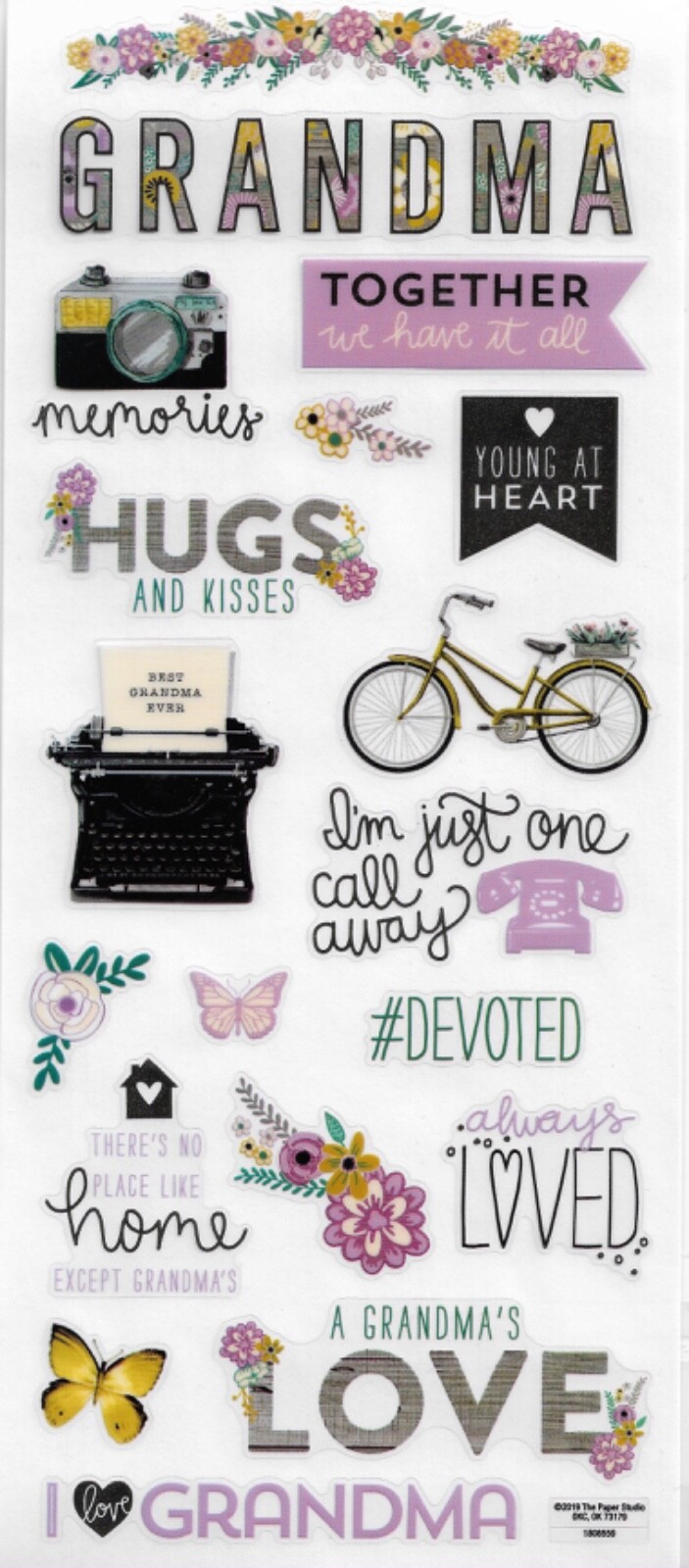 Best Grandma Ever Grandmother Love Phrase Word Foiled Scrapbook ...