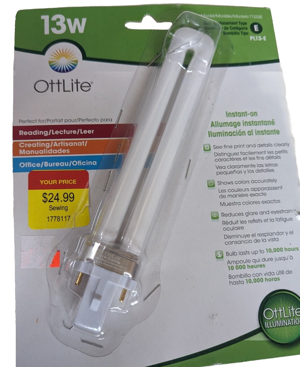 OttLite PL13-A 13 Watt 508 Illumination Light Bulb Replacement T13330 ...
