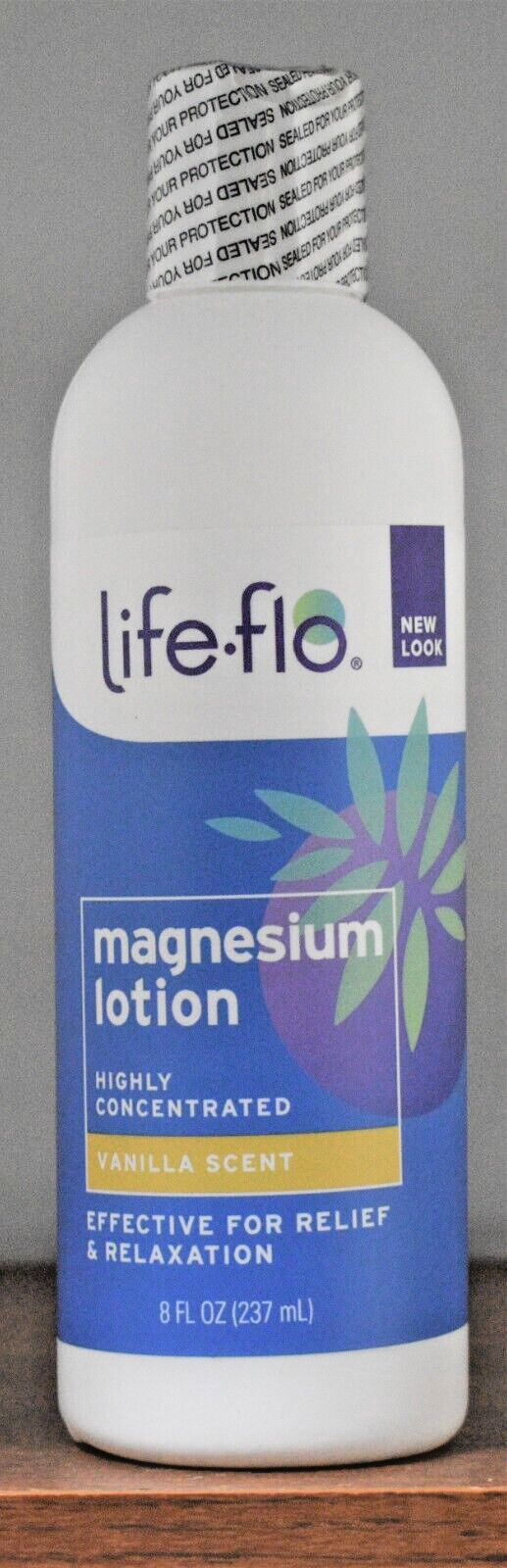 Life-flo Magnesium Lotion 8 fl oz. Magnesium Chloride Brine Vanilla ...