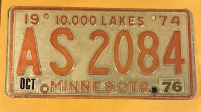 1976 Minnesota License Plate Auto Tag Garage Decor Vintage AS 2084 | eBay