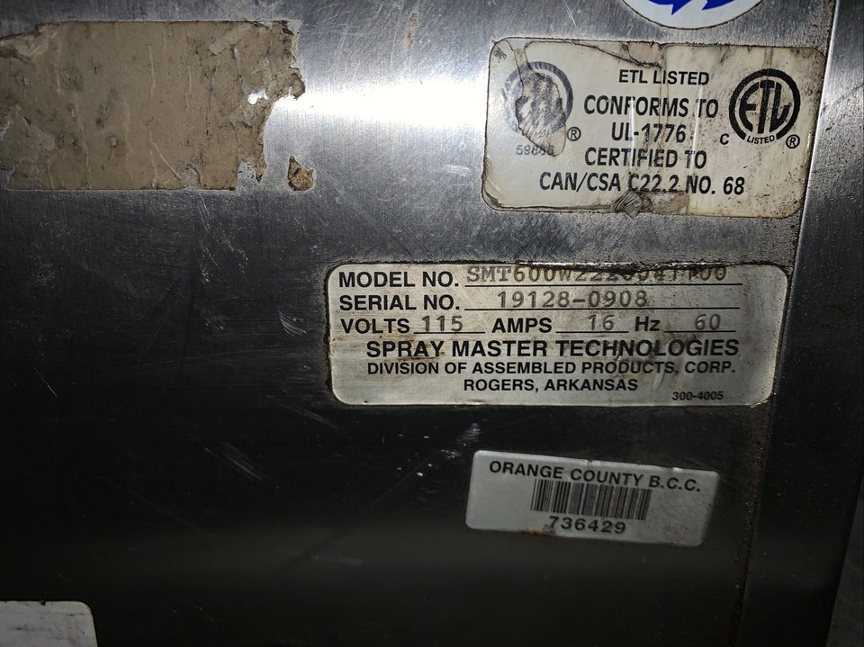 Spray Master Technologies SMT-600W, 115V, 16Amps, 60 Hz, Indoor | eBay