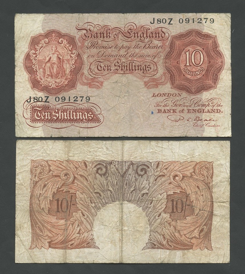 ENGLAND 10 shilling notes 1930-71 GENUINE 100% TRUSTED UK SELLER ...