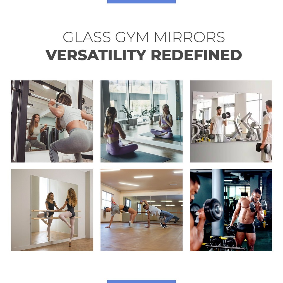 48x60 HD Gym Mirror Shatterproof Glass Best for Gyms, Studios, and ...