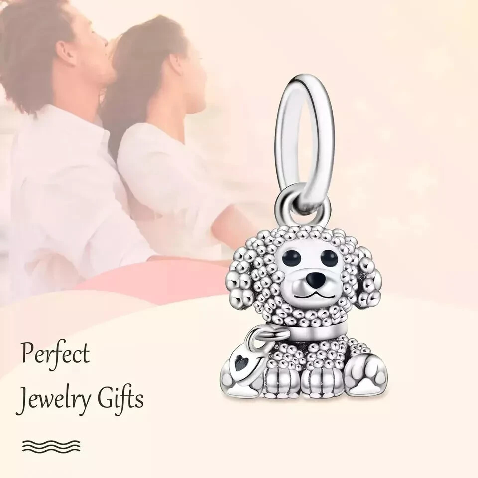 Authenticc Pandoraa Poodle Puppy Dog 925 Sterling Silver Charm ...
