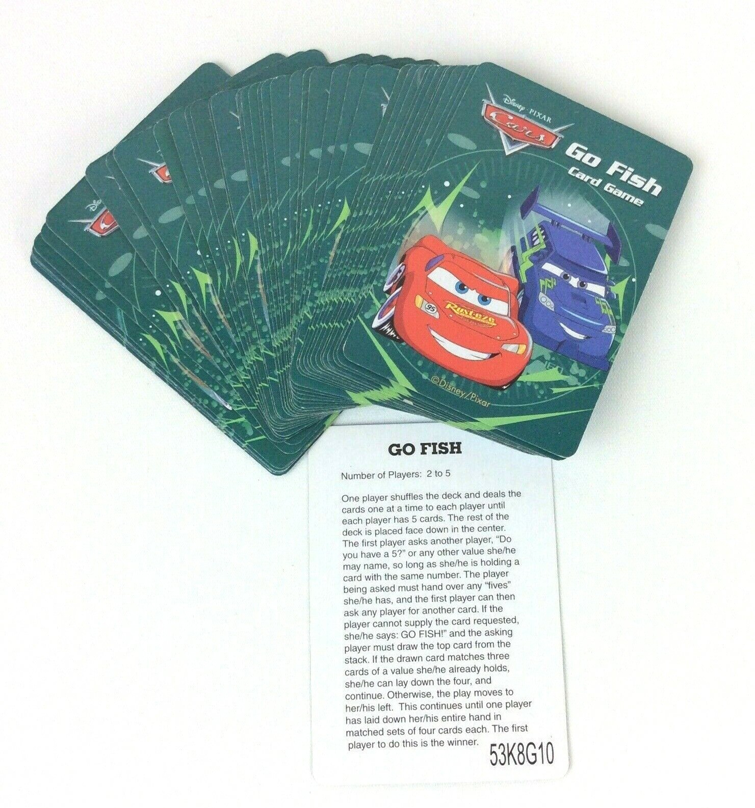 Disney Pixar Cars 2 Card Games Crazy Eights & Go Fish Red Tin Age 3 And ...