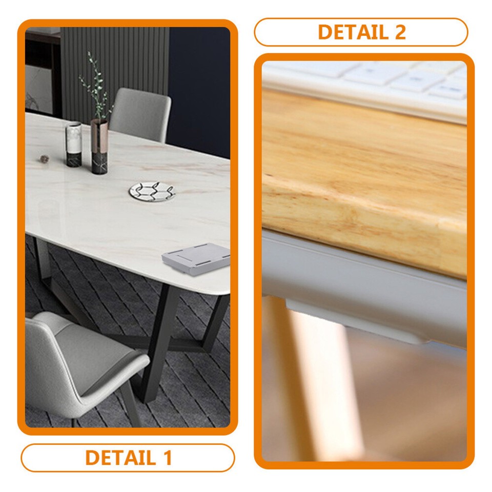 2 Pcs under Desk Drawer Adhesive Table Punch Free Storage Box Space ...