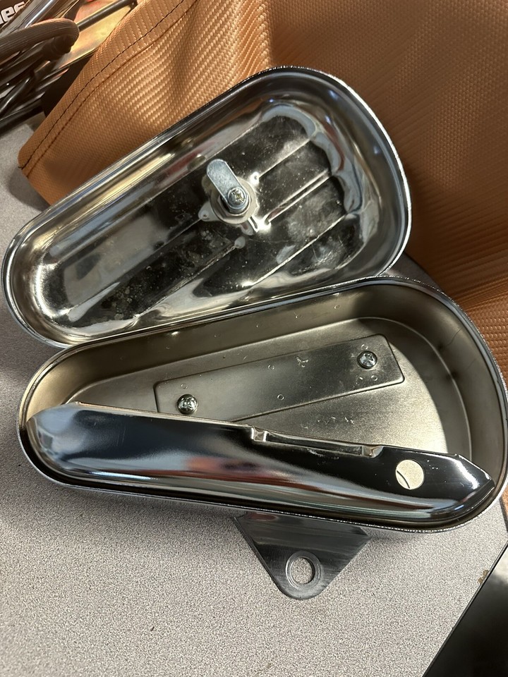 Harley-Davidson Chrome Tool Box | Sportster Softail | Genuine OEM | Silver | Left | Vintage Part ...