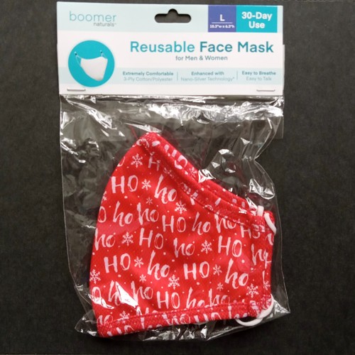 Boomer Naturals 1 Adult Reusable Face Mask Nano Silver Technology Sz L ...