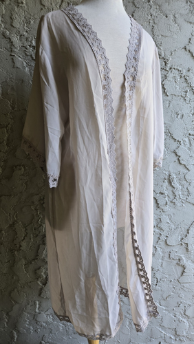 Lularoe Chloe Solid Gray Beige Small S Kimono Overlay Lace Top Boho ...
