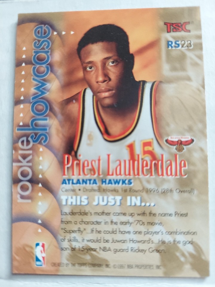 1996-97 Stadium Club Rookie Showcase #RS23 Priest Lauderdale Atlanta ...