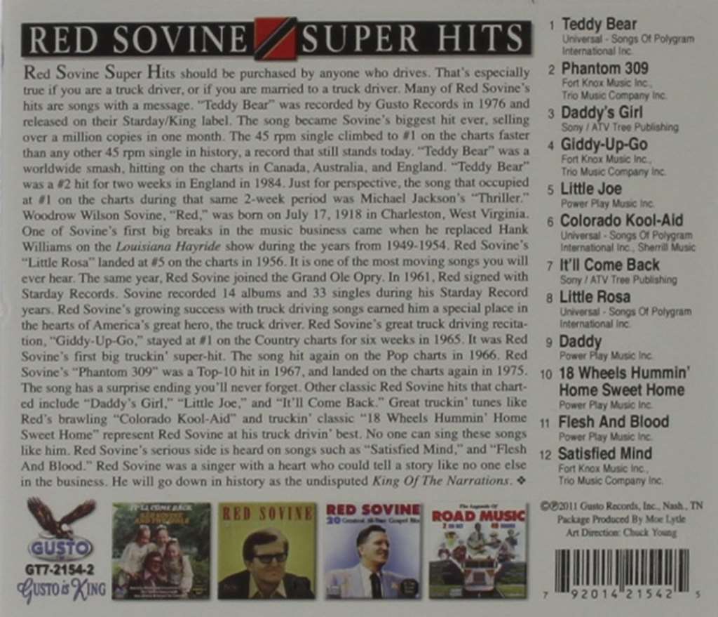 Super Hits by Sovine, Red (CD, 2011) for sale online | eBay
