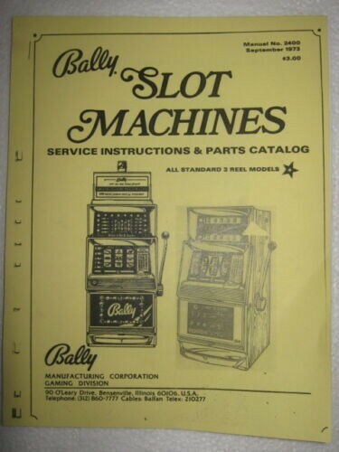 BALLY Slot Machine "MANUAL #2400"... 742A thru 962 on CD in PDF Format ...