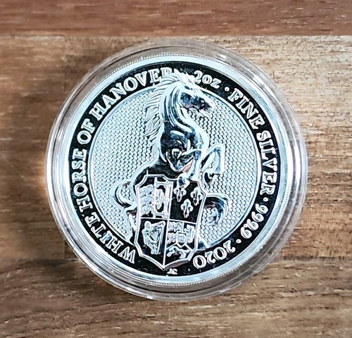 2oz QUEEN'S BEAST Horse Of Hanover Silver Bullion Pristine Condition in ...