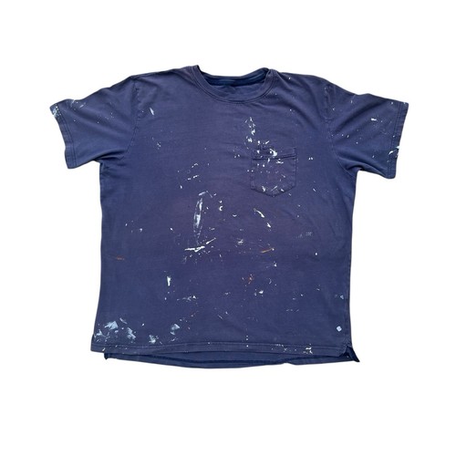 Vintage Thrashed Distressed Paint Splatter Faded Blank T-Shirt XXL (27 ...
