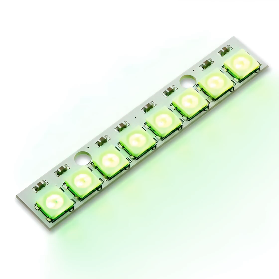 8 bit RGB LED Modul WS2812B Chip SMD 5050 weißes PCB Arduino ESP32 PI ...