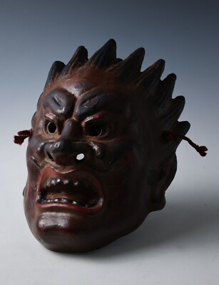 Authentic Old Vintage Buddhism Mask Plaque -Basara- Showa Era Nara ...