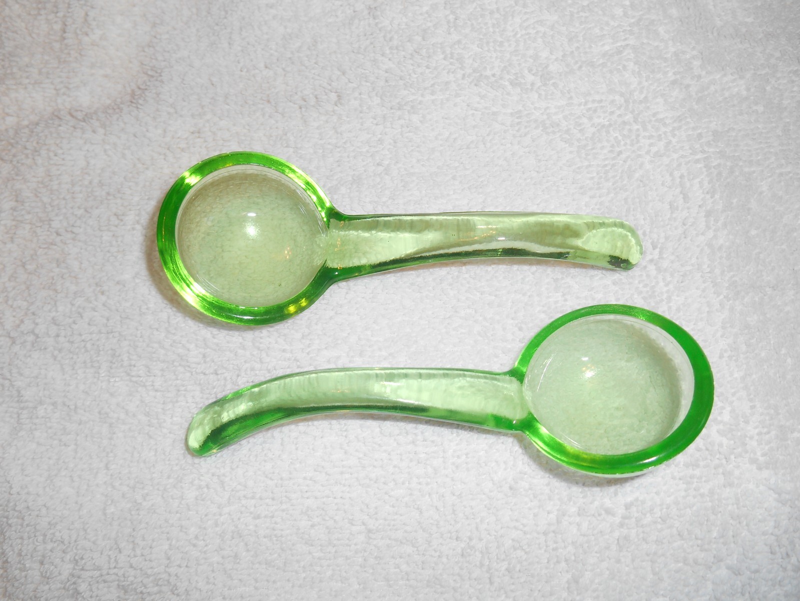 VINTAGE GREEN DEPRESSION GLASS CONDIMENT SPOON LADLE LOT of 2 | eBay