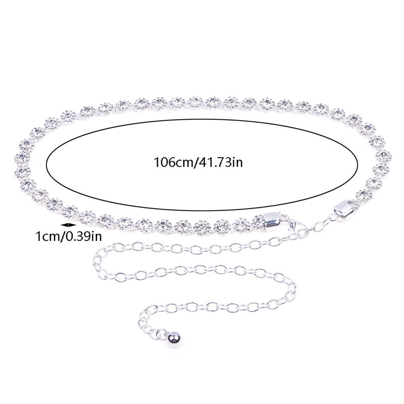 Luxury Clear Rhinestone Waist Chain Body Chain For Women Decoration ...