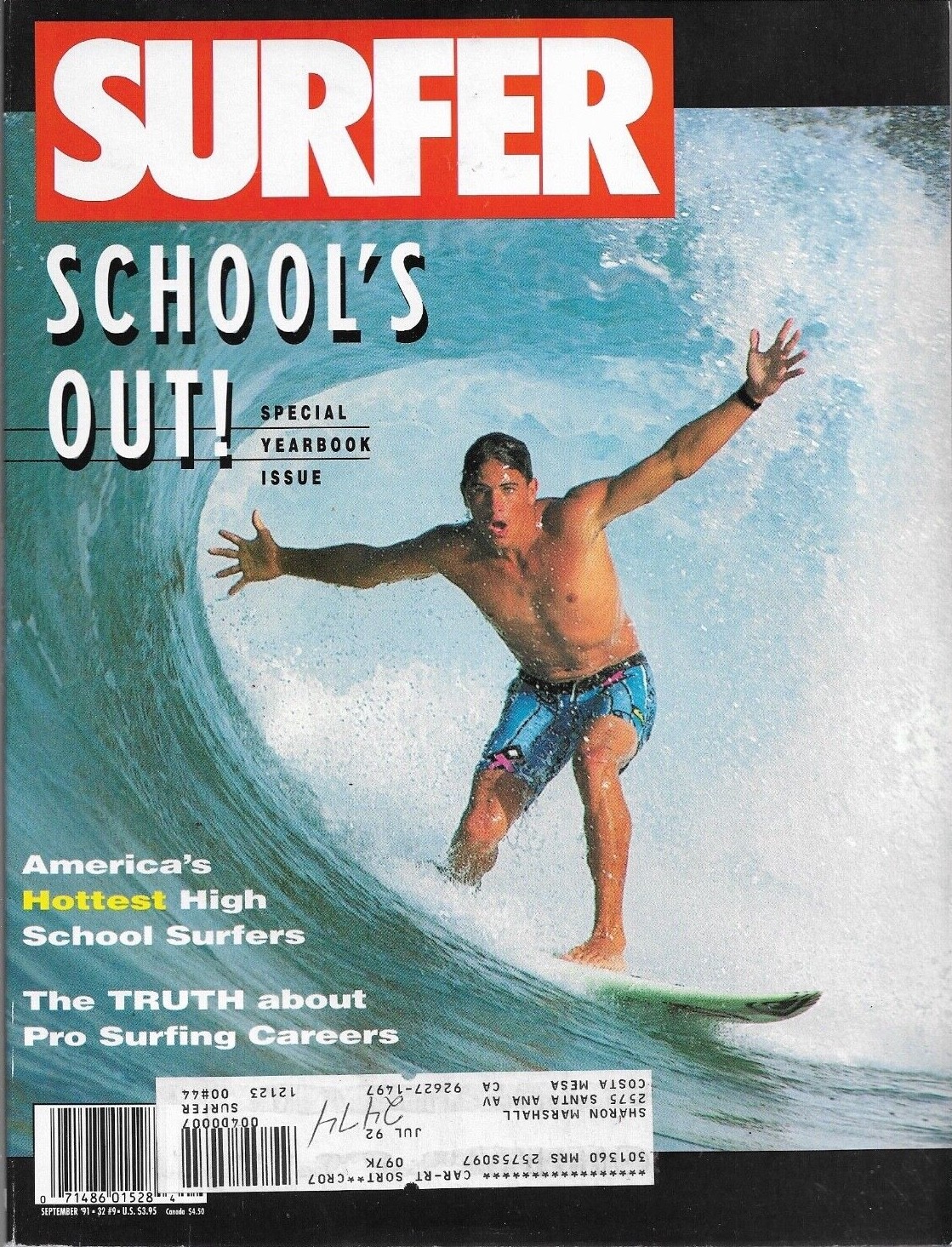 SURFER Mag Sept 1991 - KELLY SLATER/cvr - LAIRD HAMILTON Poster intact ...