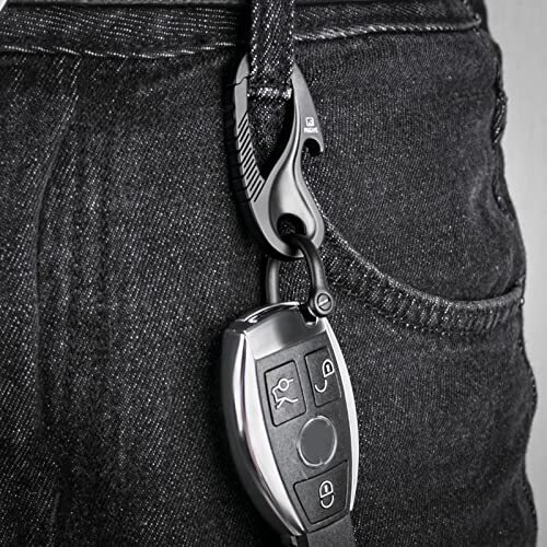 TISUR Titanium Carabiner Clip Key Fob Holder , Quick Release D ring ...