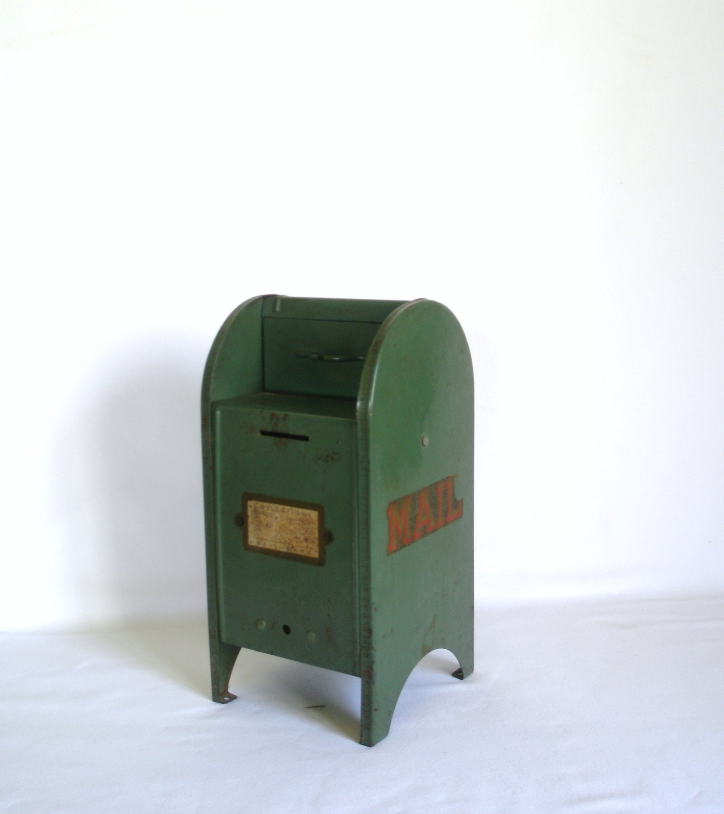 Pressed Steel Postal Mailbox Bank Tin Antique Toy Coin Post Office ...