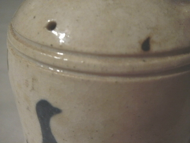 LIVERMORE CALIFORIA ANTIQUE RABOLI 4" WINE JUG BANDED BREATHER HOLE ...