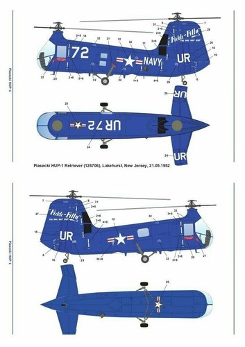 Helicopter Piasecki HUP-1 Retriever (Plastic model kit) 1/48 AMP 48012 ...