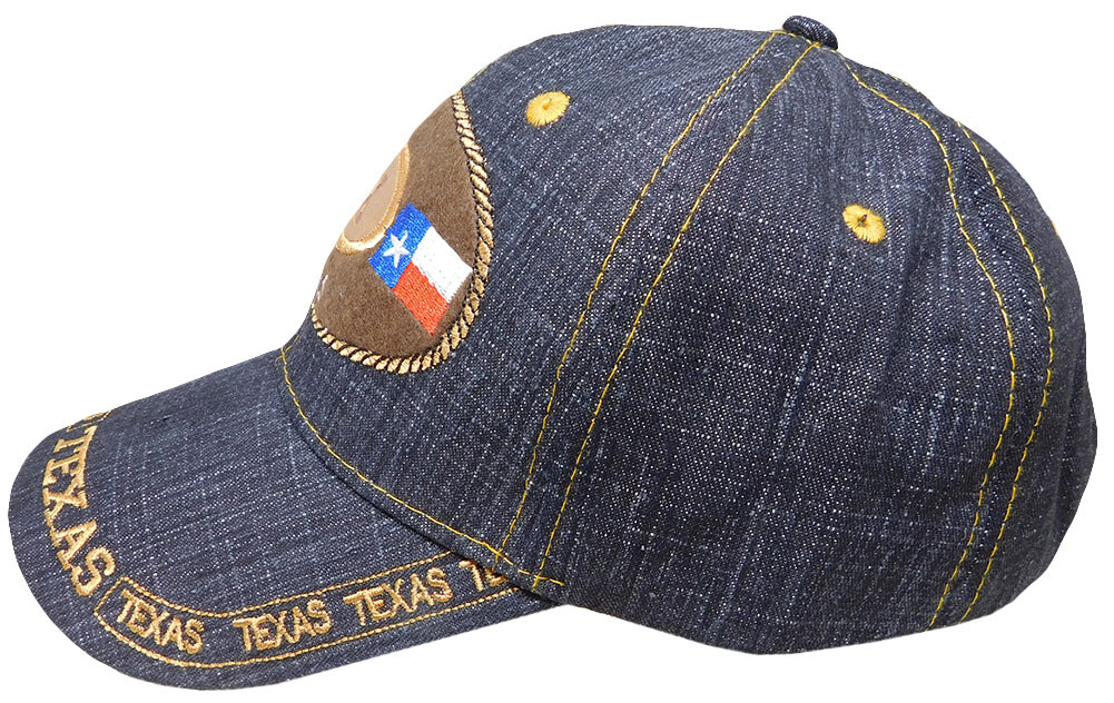 State of Texas Seal Blue Jean Style Acrylic TX Flags Embroidered Cap ...