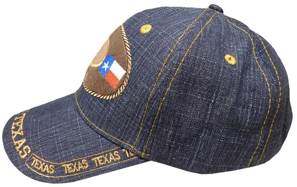 State of Texas Seal Blue Jean Style Acrylic TX Flags Embroidered Cap ...