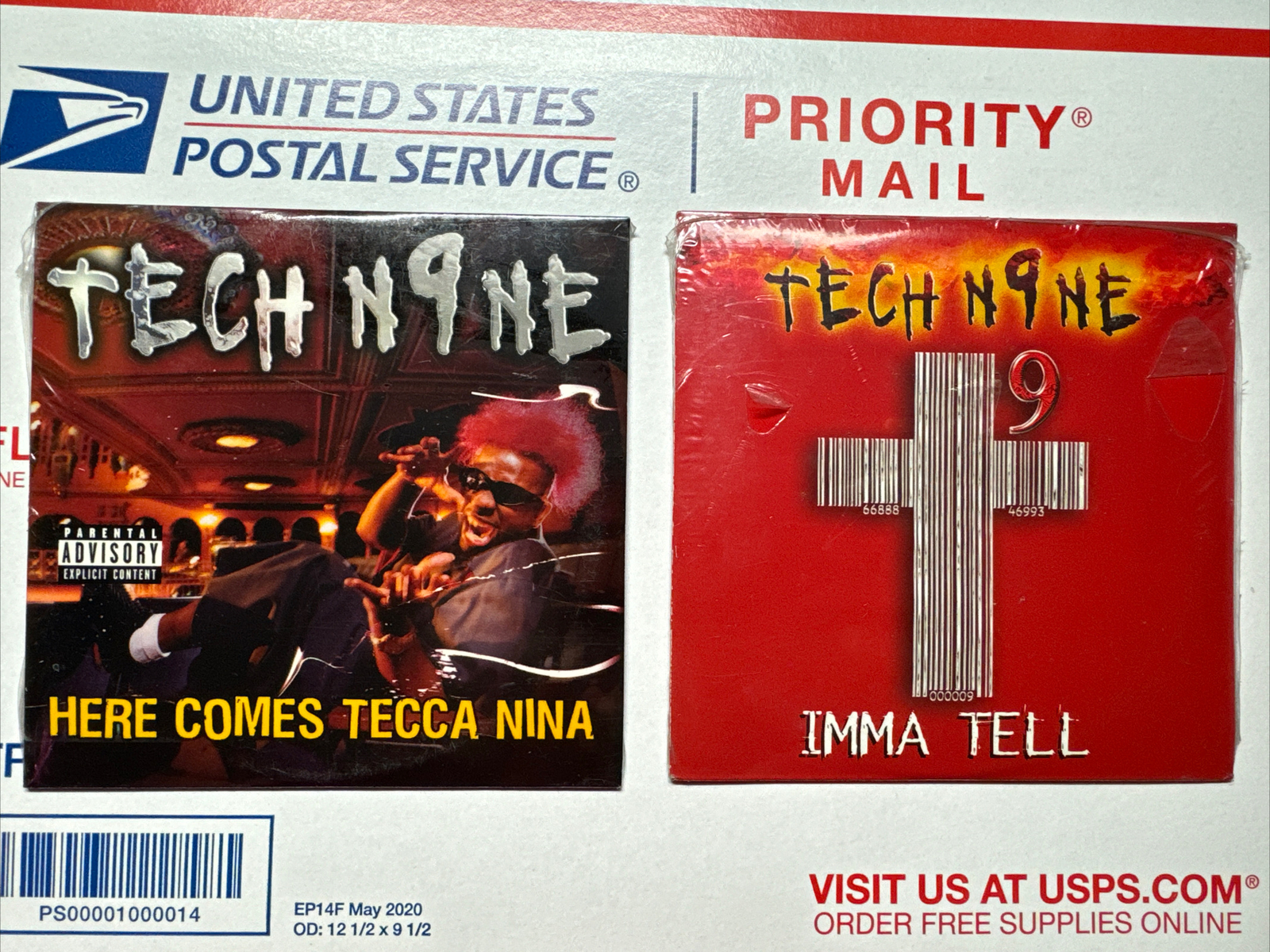 Tech N9ne 2 CD Lot New Promo Single Imma Tell Here Comes Tecca Nina Rap ...
