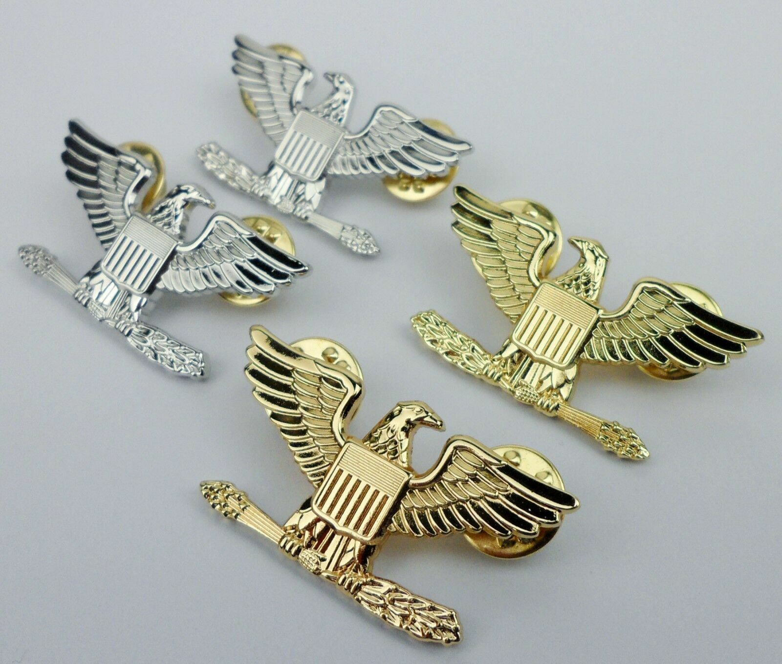 Two Pair WW2 WWII US Army Colonel Eagle War Bird Device Pin Badge ...