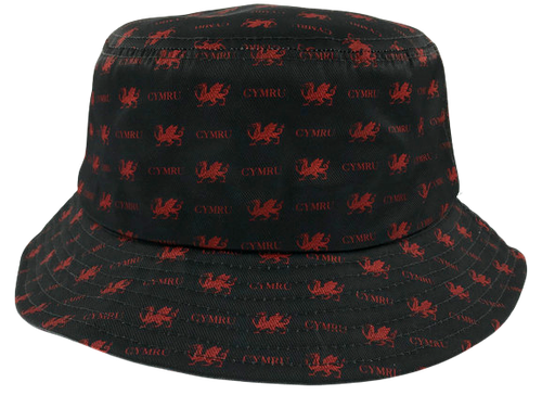 New Wales Cymru Am Byth Welsh Dragon Football Rugby Patriotic Bucket ...