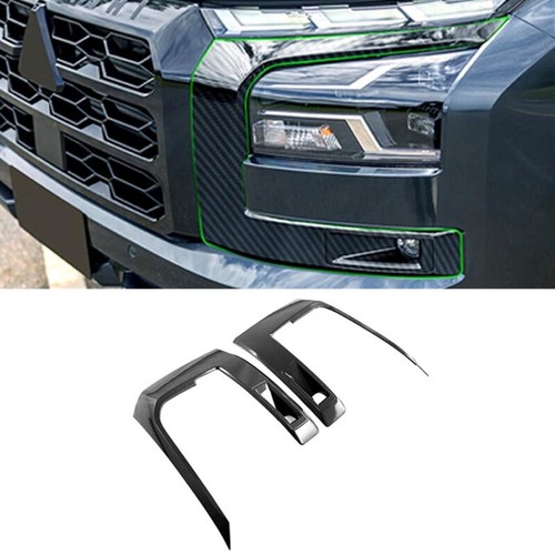 Carbon Fiber Front Headlight Frame Cover Trim For Mitsubishi Triton ...