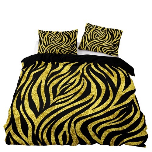 Bedding Set Pink Leopard Pattern Duvet Cover with Pillowcase Comforter ...