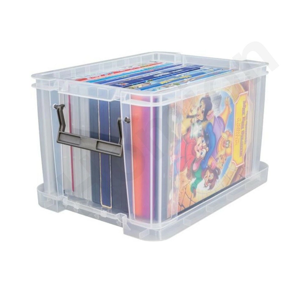 5 Litre Clear Plastic Storage Box Stackable Space Saving Container Clip ...