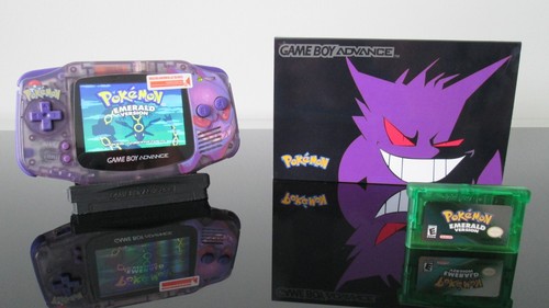 Nintendo Game Boy Advance GBA Gengar Theme Shell Backlit v2LCD + 1Game ...