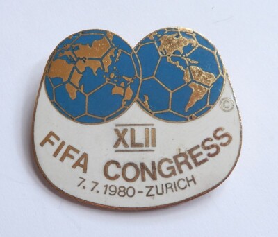 XLII FIFA CONGRESS ENAMEL OFFICIAL PIN BADGE SOCCER 7.7. 1980 ZURICH | eBay